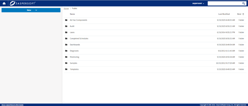 Report repositories and repository manager in JasperReports Web Studio ...