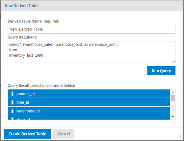 Derived Tables - 10.0.0 - Jaspersoft Community