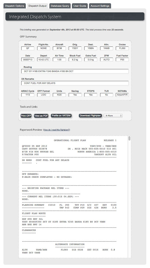 simBrief : simBrief an online flight planning tool is now available for ...