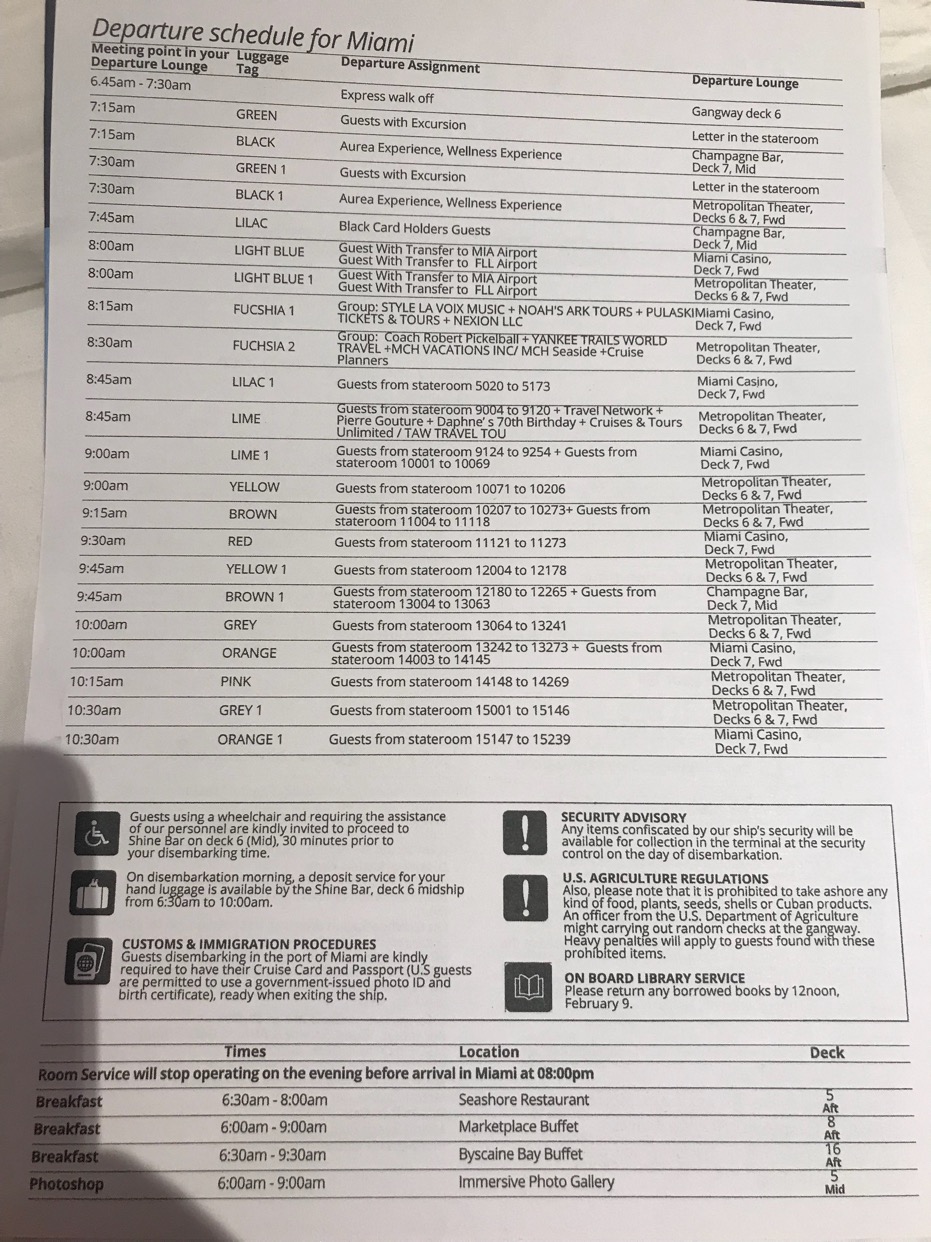 MSC Seaside disembarkation times - MSC Cruises - Cruise Critic Community