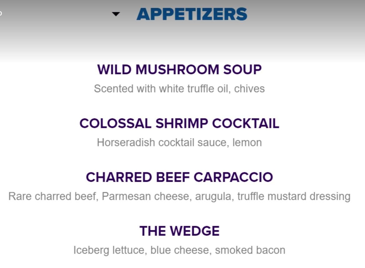 The Key lunch menus - Royal Caribbean International - Cruise Critic ...