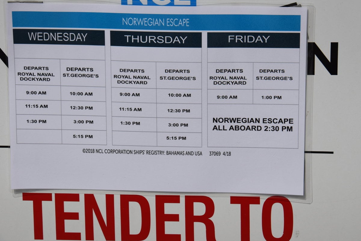 Escape free ferry to St. George schedule - Norwegian Cruise Line ...