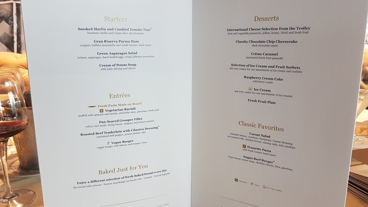 Yacht Club LUNCH Menus - MSC Cruises - Cruise Critic Community