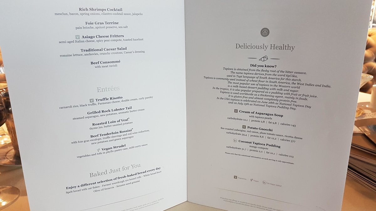 Yacht Club DINNER Menus - MSC Cruises - Cruise Critic Community