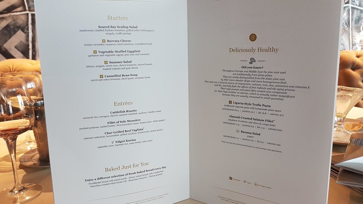 Yacht Club DINNER Menus - MSC Cruises - Cruise Critic Community