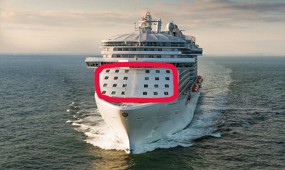 Secret cabins at front of Royal Princess - Princess Cruises - Cruise ...