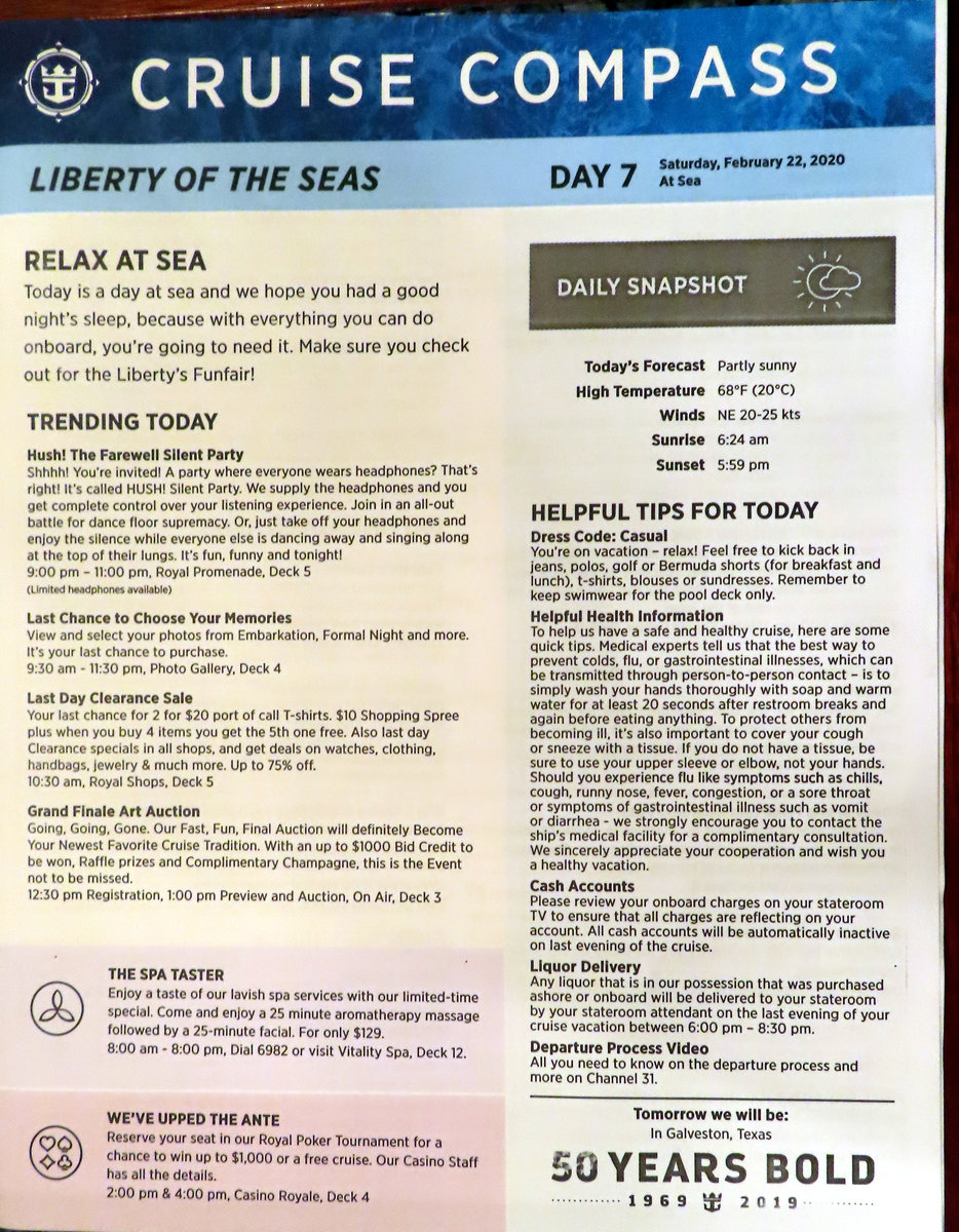 Liberty of the Seas - Cruise Compass - Royal Caribbean International ...
