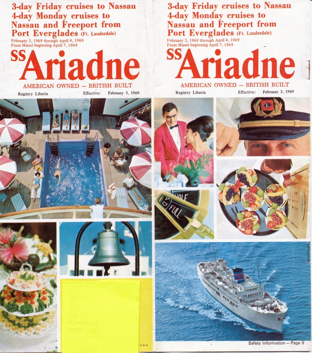 SS Ariadne 1969 Brochure - What Ever Happened To........??? - Cruise ...