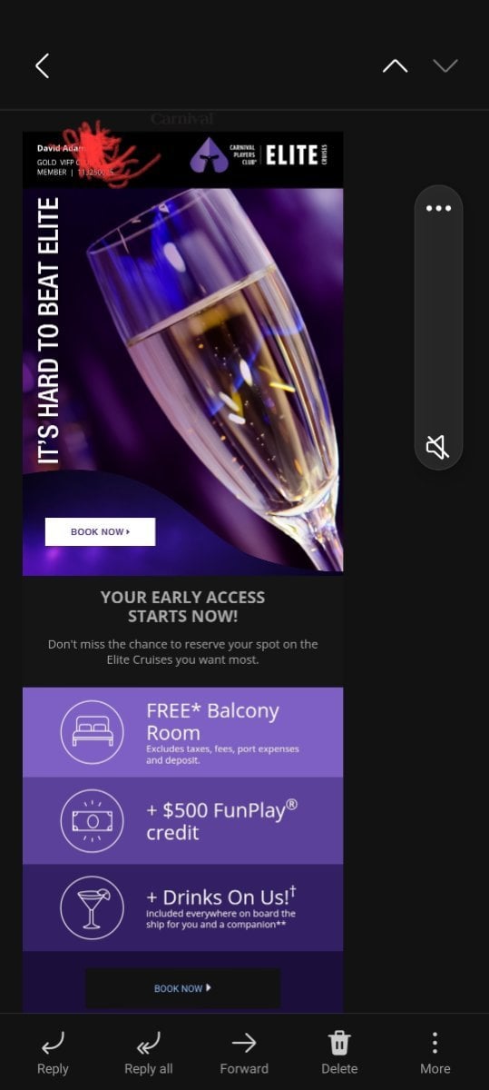 Carnival Players Club Elite Cruise offer! - Carnival Cruise Lines ...