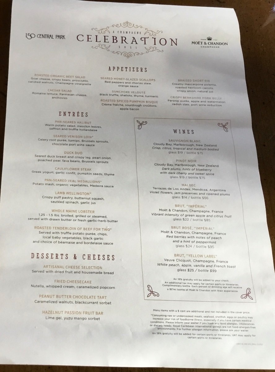 Symphony of the Seas - Christmas Specialty Dining - Which to choose ...