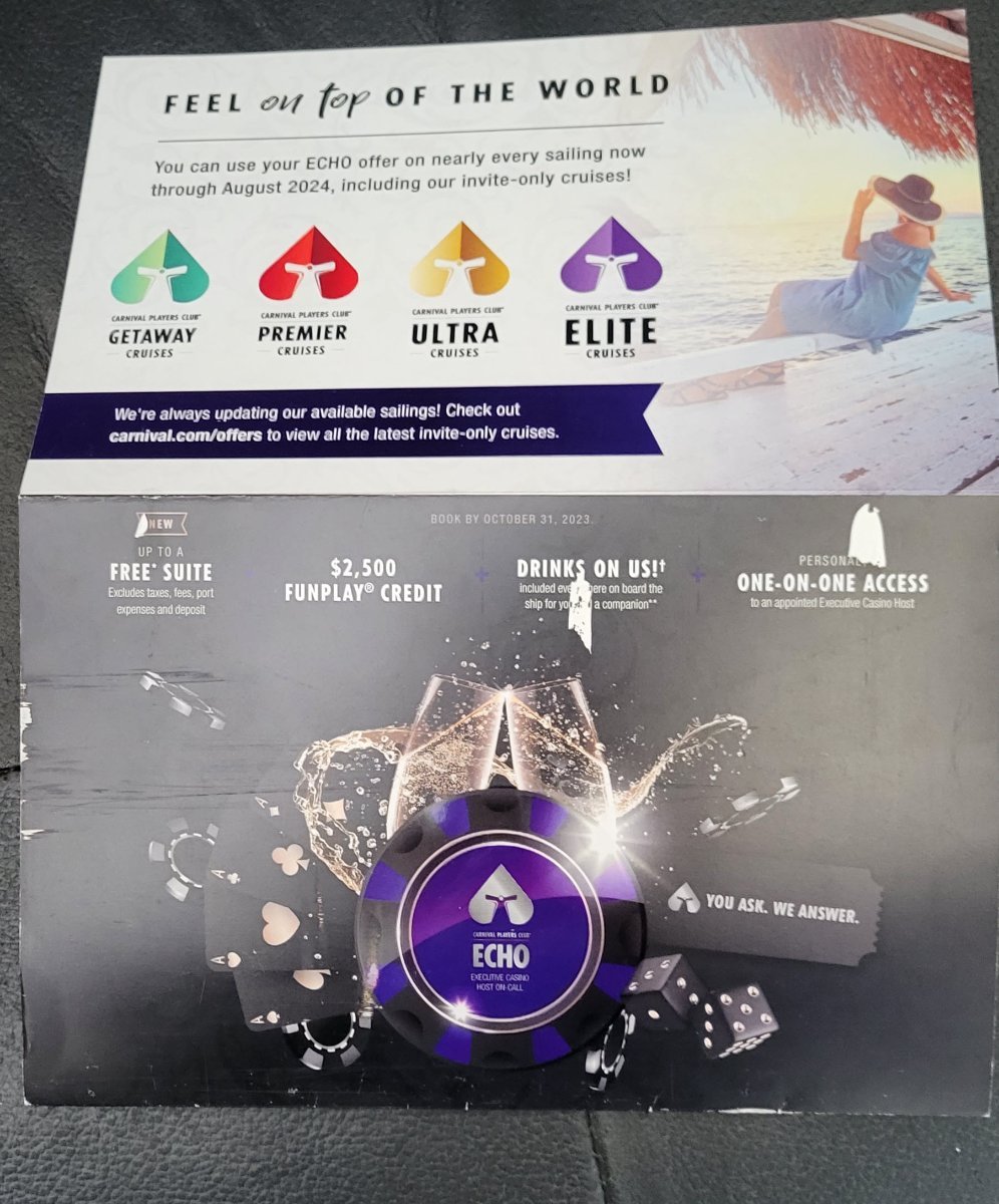 Stacking Carnival offers- ECHO + ELITE? - Carnival Cruise Lines ...