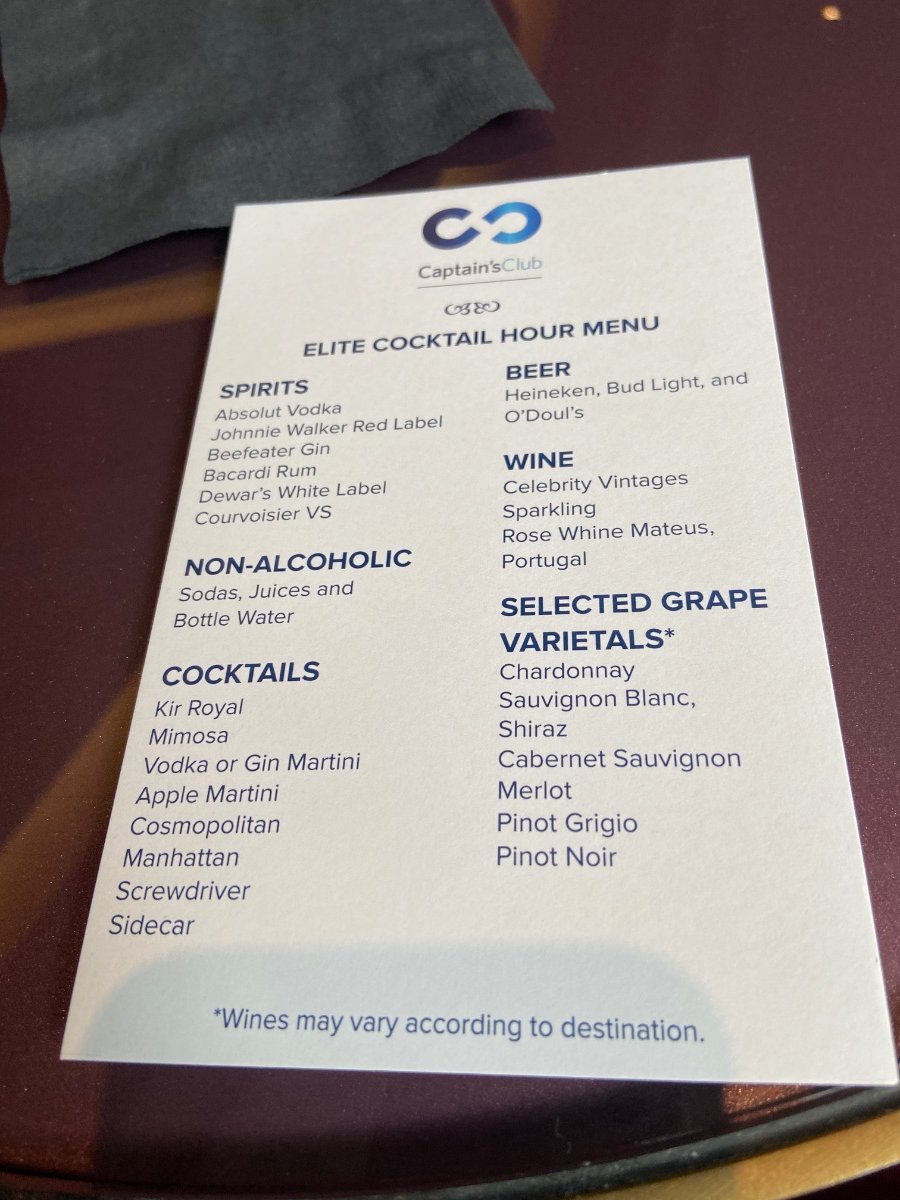 Captain Club Elite and Plus level current practice . - Celebrity ...