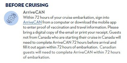 ArriveCAN app - Holland America Line - Cruise Critic Community