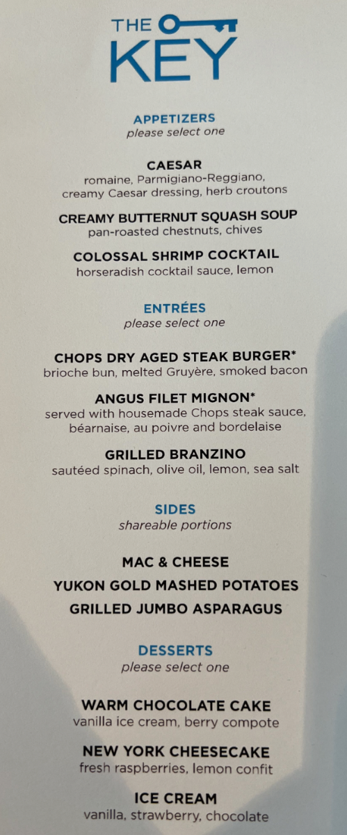 The Key Embarkation Day Lunch Menu - Royal Caribbean International ...