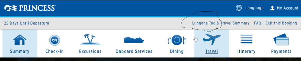 Here is how to print luggage tags for Princess..... - Princess Cruises ...