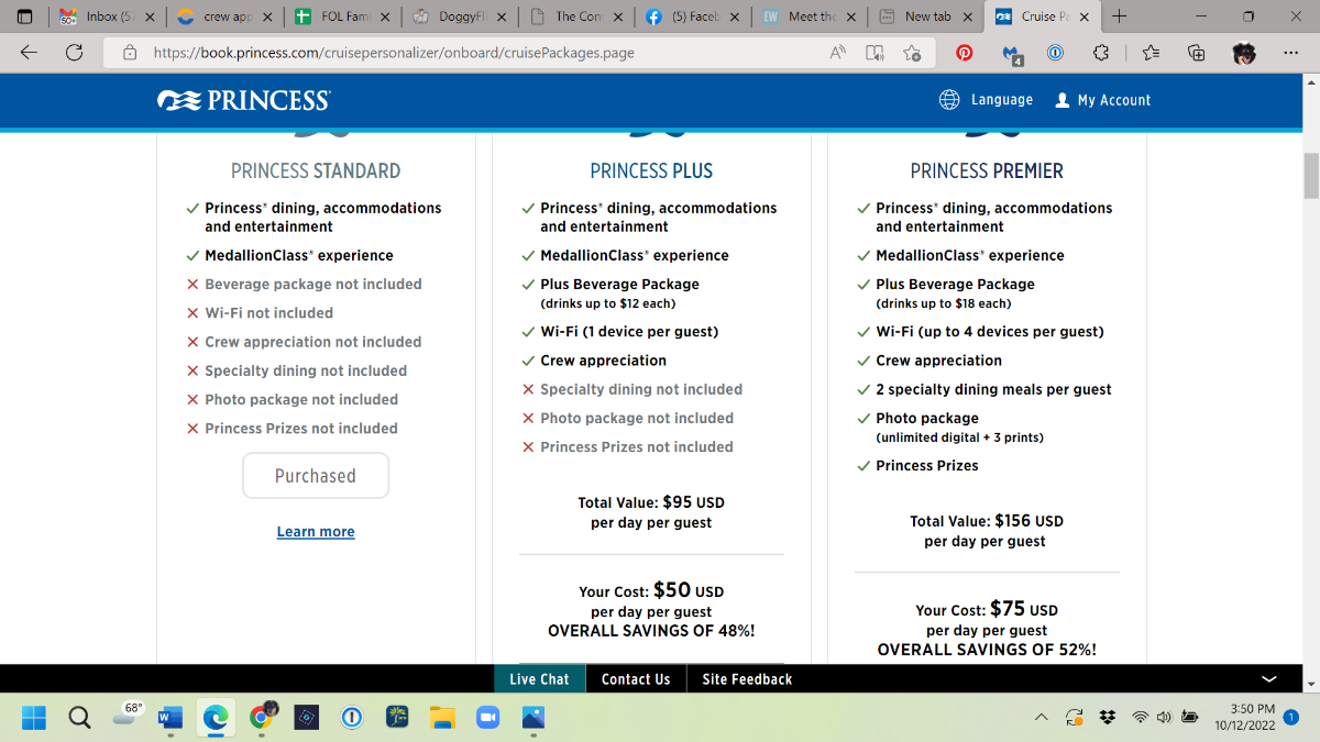 crew appreciation gratuities and princess plus - Princess Cruises ...