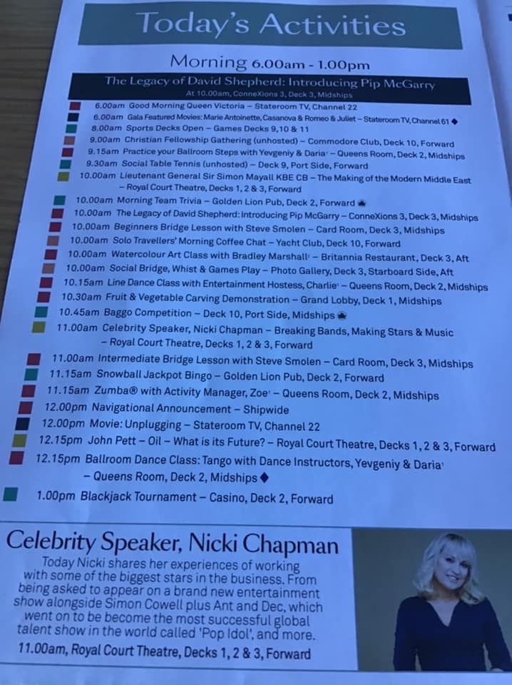 New Daily Programme Format. - Cunard Line - Cruise Critic Community