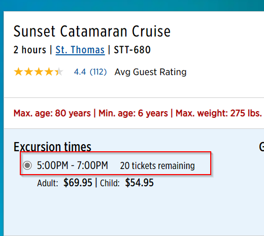 Princess Cruise Excursion Time Appears Incorrect - Suggestions? (Sunset ...