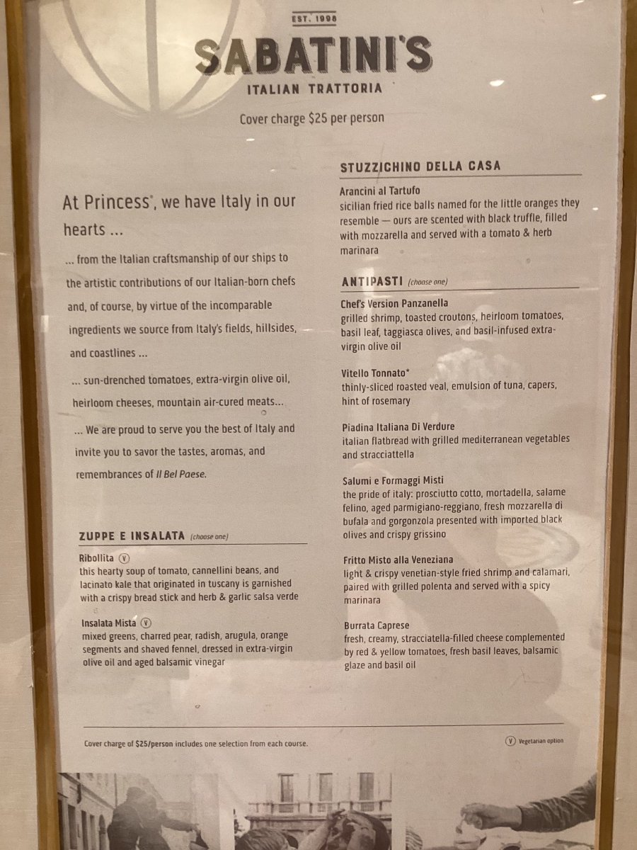 Sabatini’s new menu - Princess Cruises - Cruise Critic Community