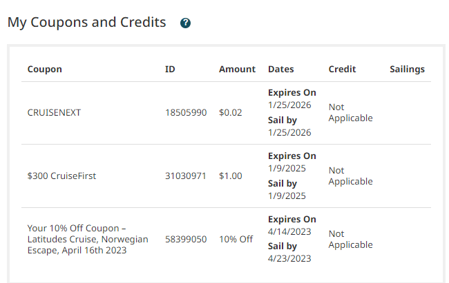 Where would CruiseFirst Certificate be on my NCL account? - Norwegian ...