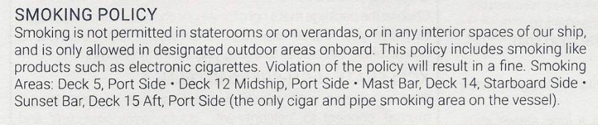 Smoking Area(s) on the Constellation - Celebrity Cruises - Cruise ...