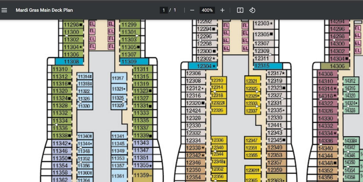 Balcony w/ 2 upper pullmans layout - Carnival Cruise Lines - Cruise ...