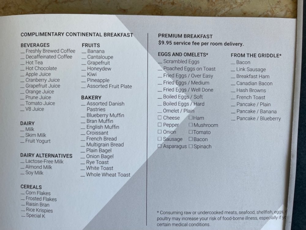 Concierge "Enhanced Room Service Breakfast Menu"? - Celebrity Cruises ...