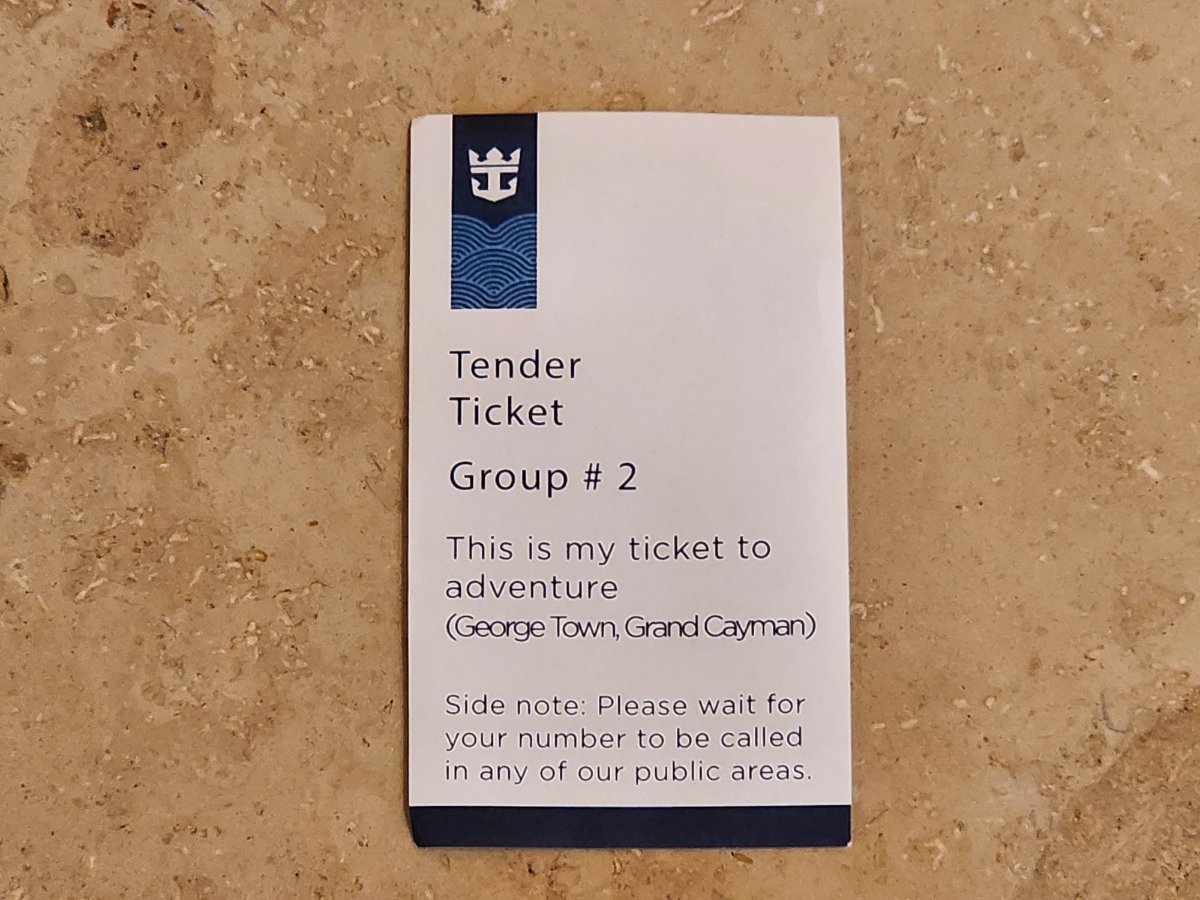 RCI tender ticket - Royal Caribbean International - Cruise Critic Community