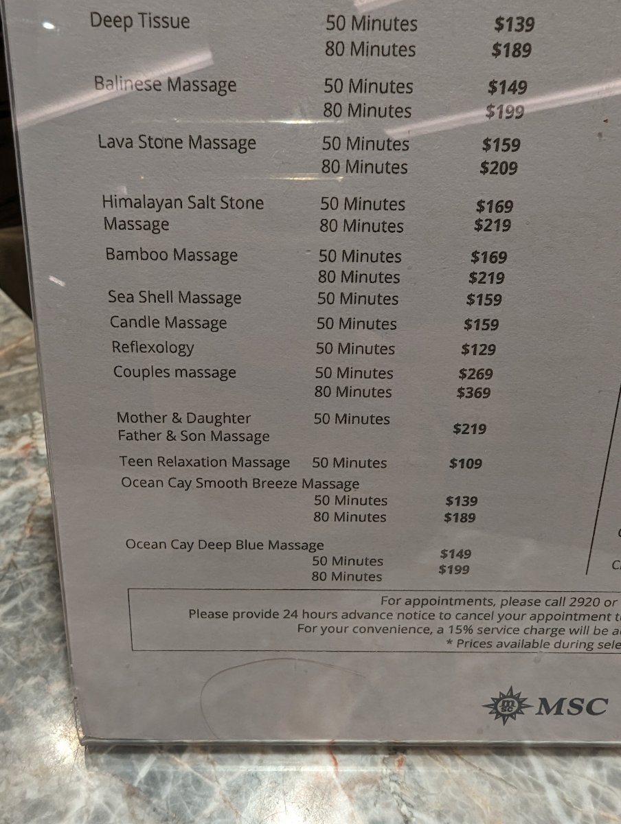 The Spa Ocean Cay - MSC Cruises - Cruise Critic Community