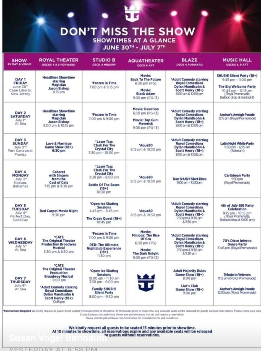 Oasis October 1, 2023 entertainment schedule posted yet? - Royal ...
