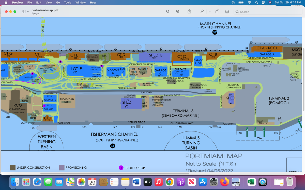 Miami Cruise Terminal Map