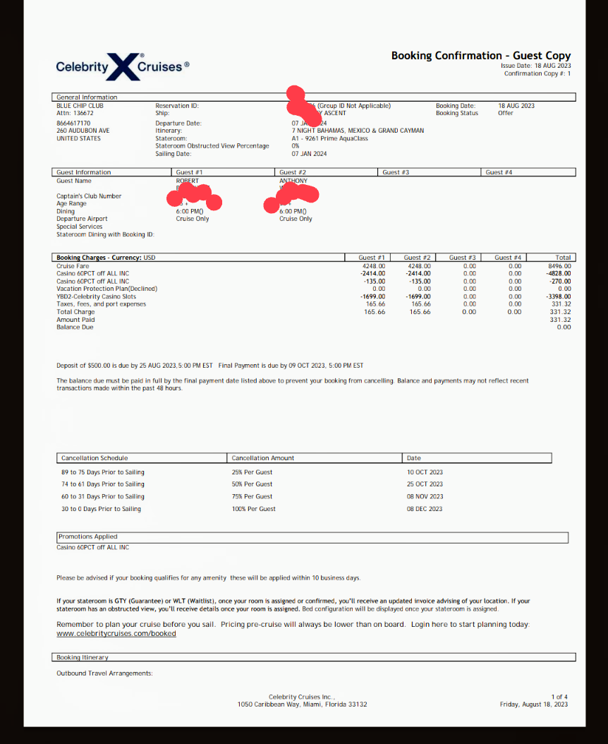 Blue Chip Club Offers - Celebrity Cruises - Cruise Critic Community