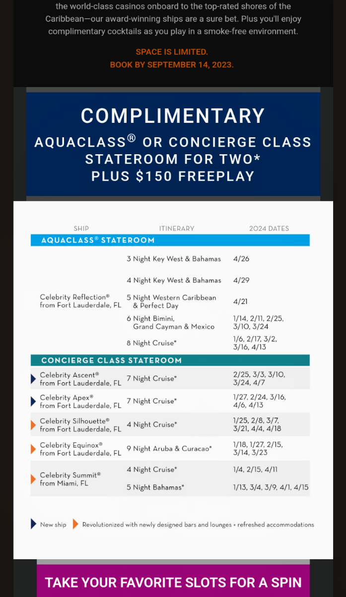 Blue Chip Club Offers - Page 2 - Celebrity Cruises - Cruise Critic ...