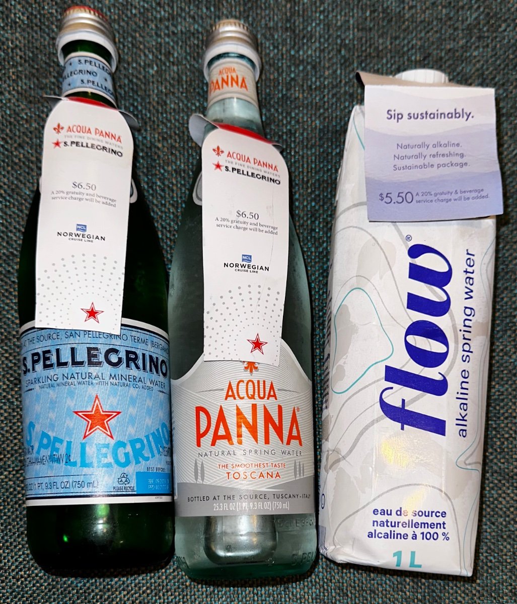 NCL Joy Flow Water quality vs Aqua Panna & Fiji water - Norwegian ...