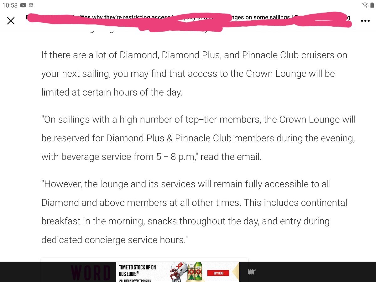 Diamond (Crown Lounge) Access - Royal Caribbean International - Cruise ...