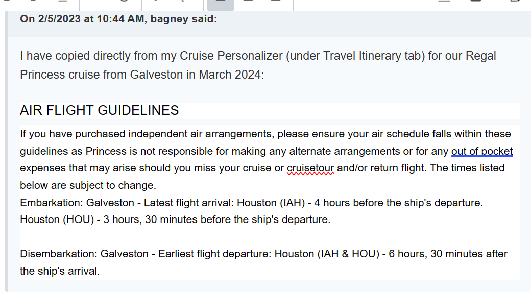 Princess Transfers to/from Galveston - Princess Cruises - Cruise Critic ...