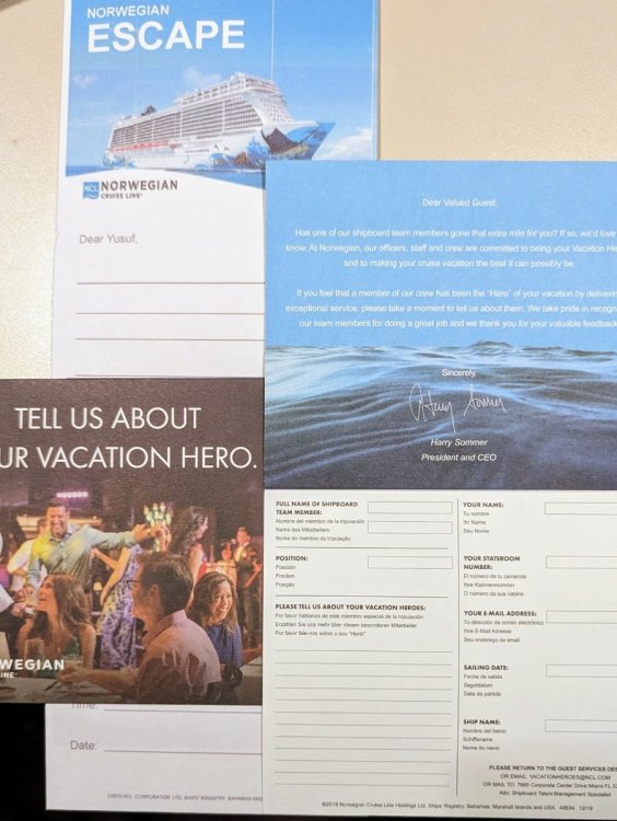 NCL Hero Cards and Post Cruise Reviews - Norwegian Cruise Line - Cruise ...