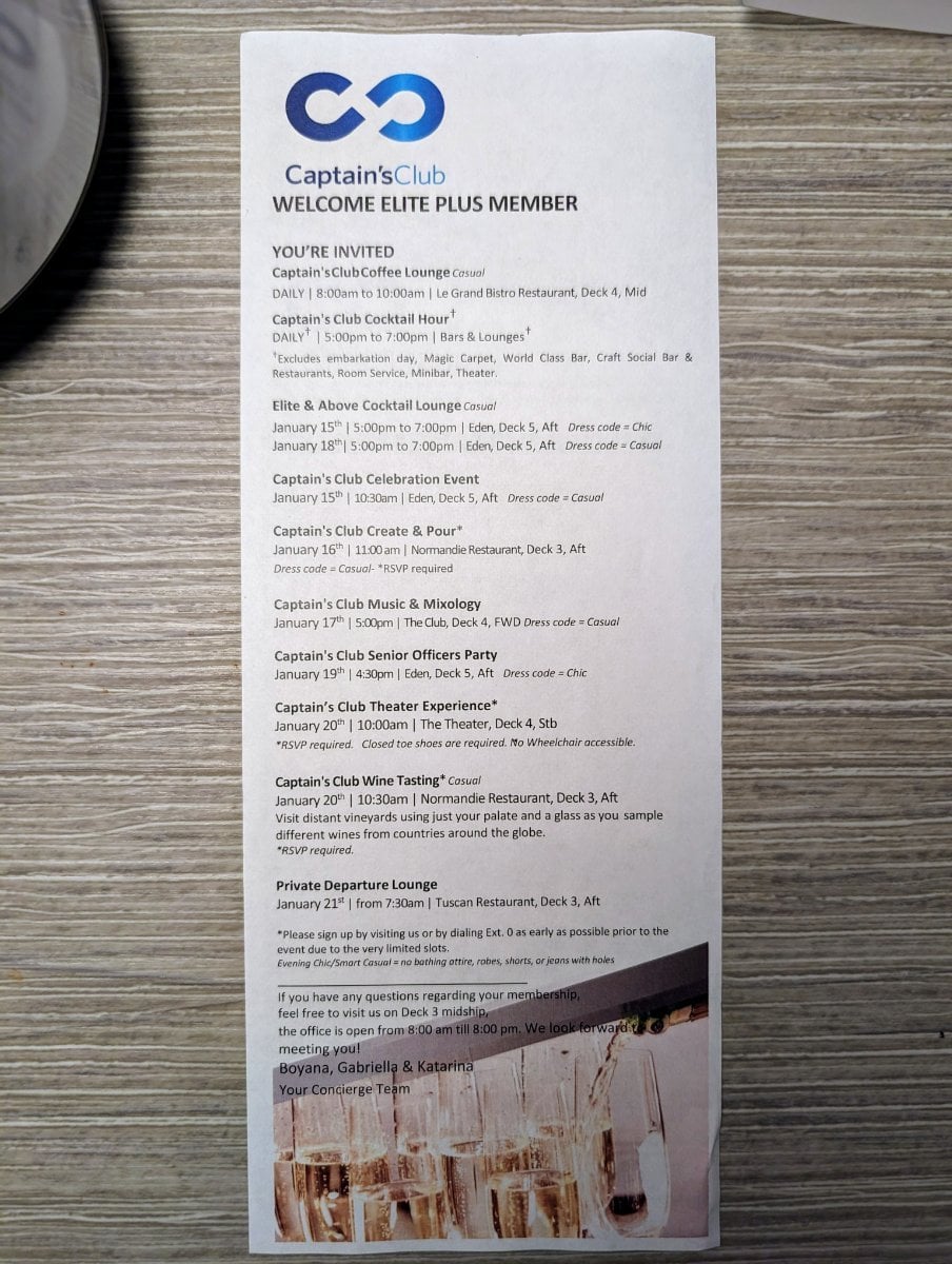 Captain's Club Elite benefits question - Celebrity Cruises - Cruise ...