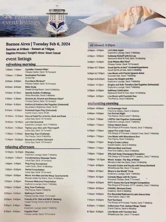 All aboard time Buenos Aires - Princess Cruises - Cruise Critic Community