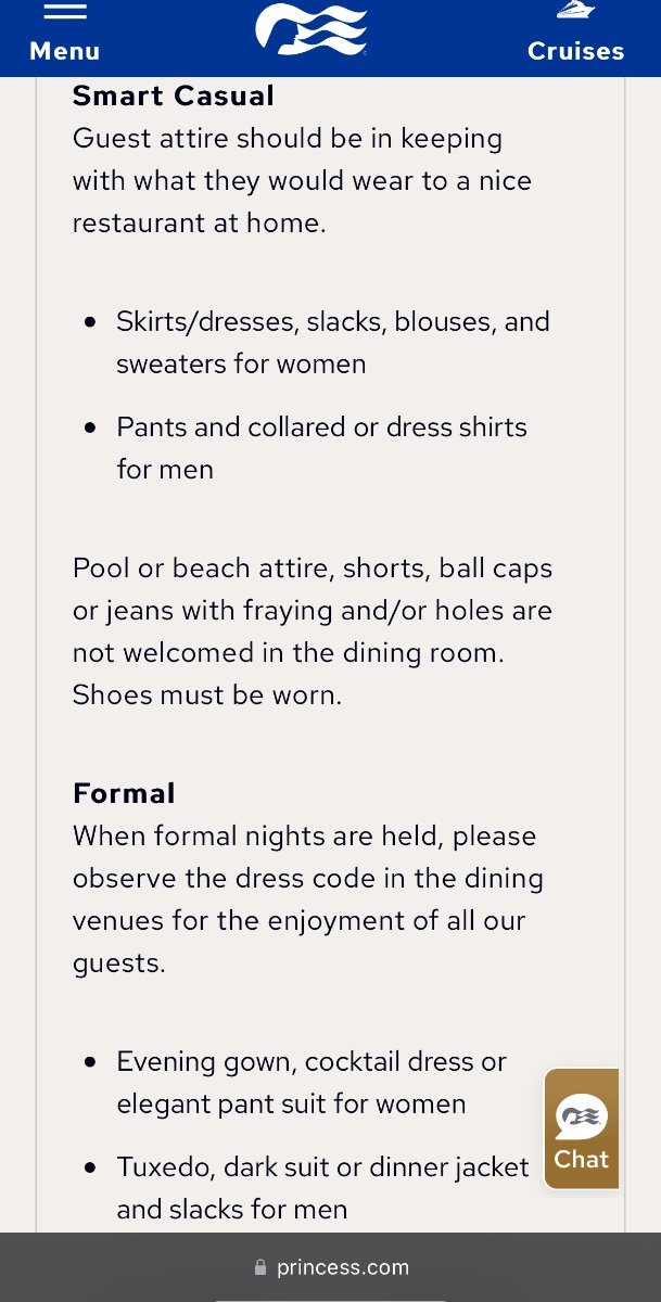 Formal Nights - Princess Cruises - Cruise Critic Community