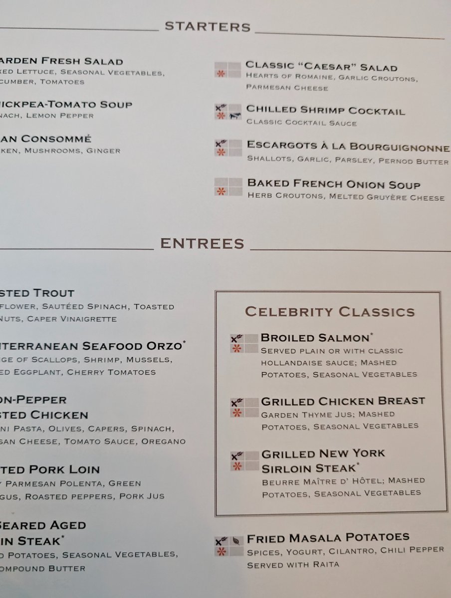 Summit Menus 2024? - Celebrity Cruises - Cruise Critic Community