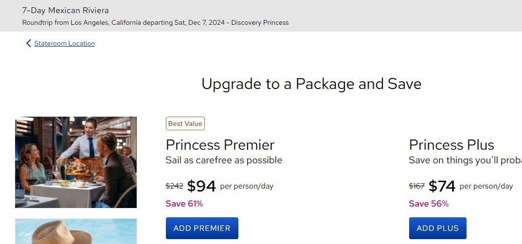 Princess Picks- Higher Package Prices - Princess Cruises - Cruise ...