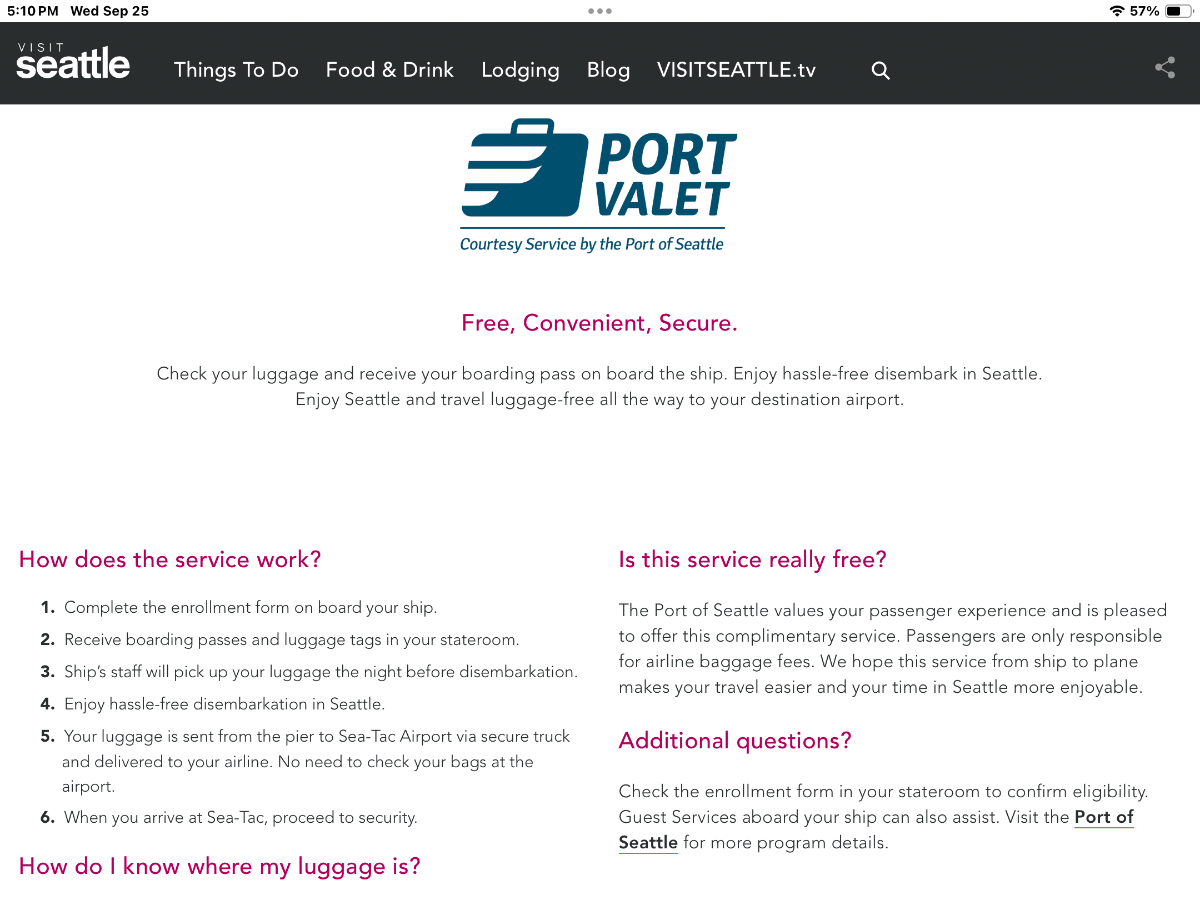 Port Valet - Royal Caribbean International - Cruise Critic Community