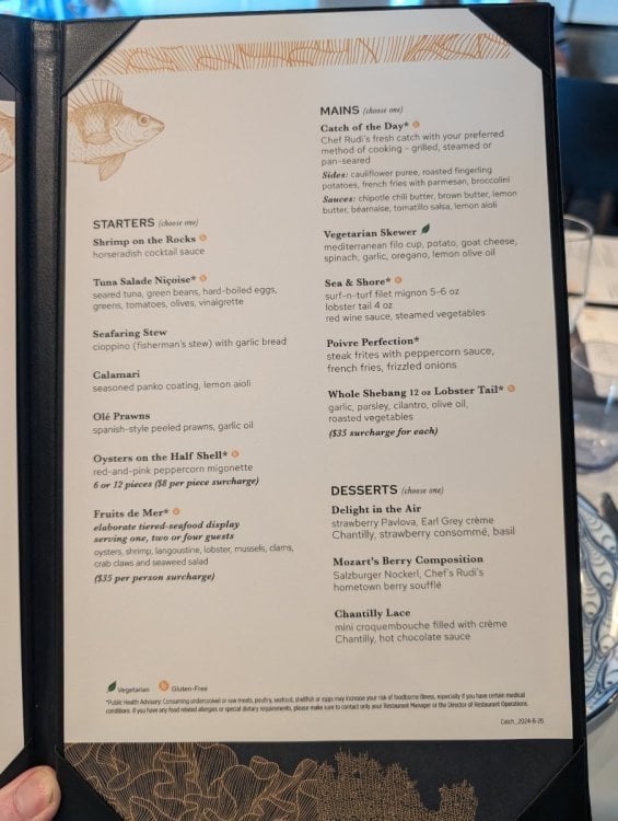 The Catch by Rudi Menu - Page 2 - Princess Cruises - Cruise Critic ...
