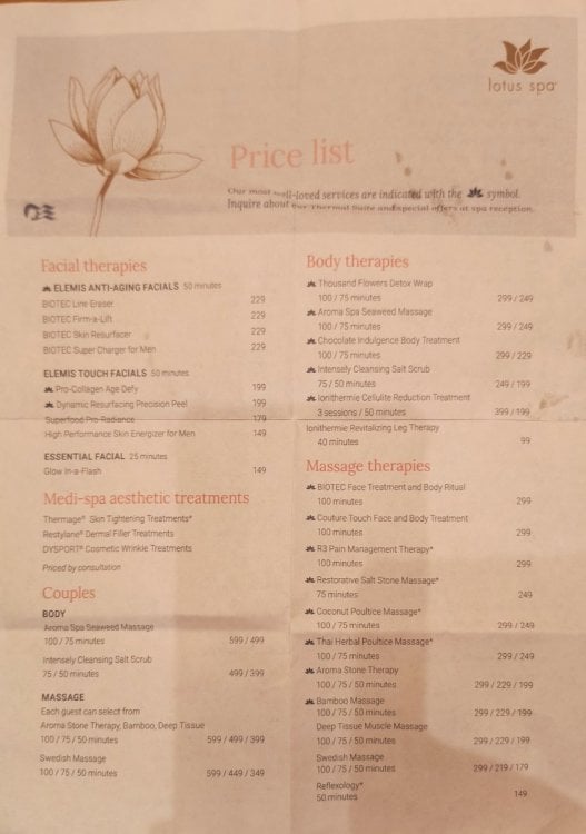 Spa Treatment as a Gift - Princess Cruises - Cruise Critic Community