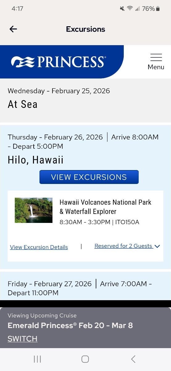 Does App show purchased excursions? - Princess Cruises - Cruise Critic ...