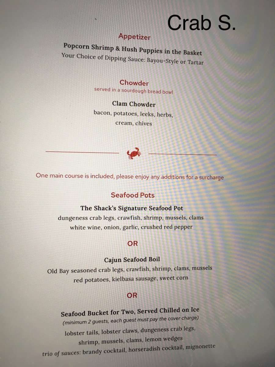 Ruby Princess "Pop Up Dinning" Crab Shack - Princess Cruises - Cruise ...
