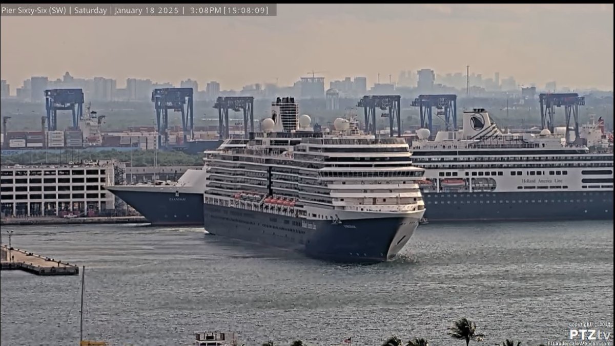 Zaandam, Nieuw Statendam and Eurodam in Port Everglades on January 18 ...