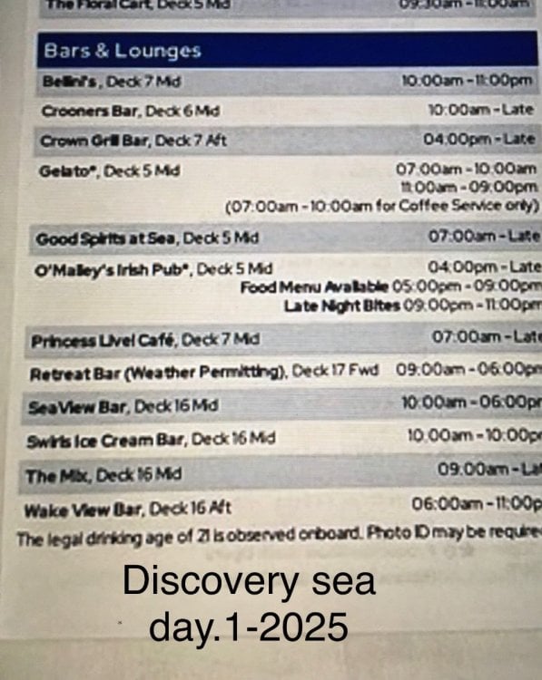 Casual Dining on Discovery - Princess Cruises - Cruise Critic Community