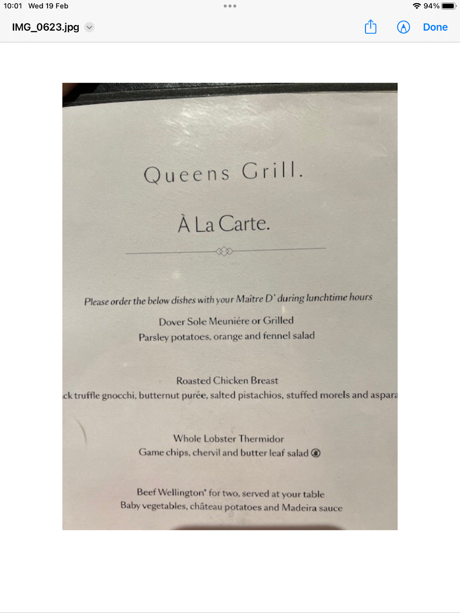 QM2 - Dover Sole in Queens Grill - Cunard Line - Cruise Critic Community